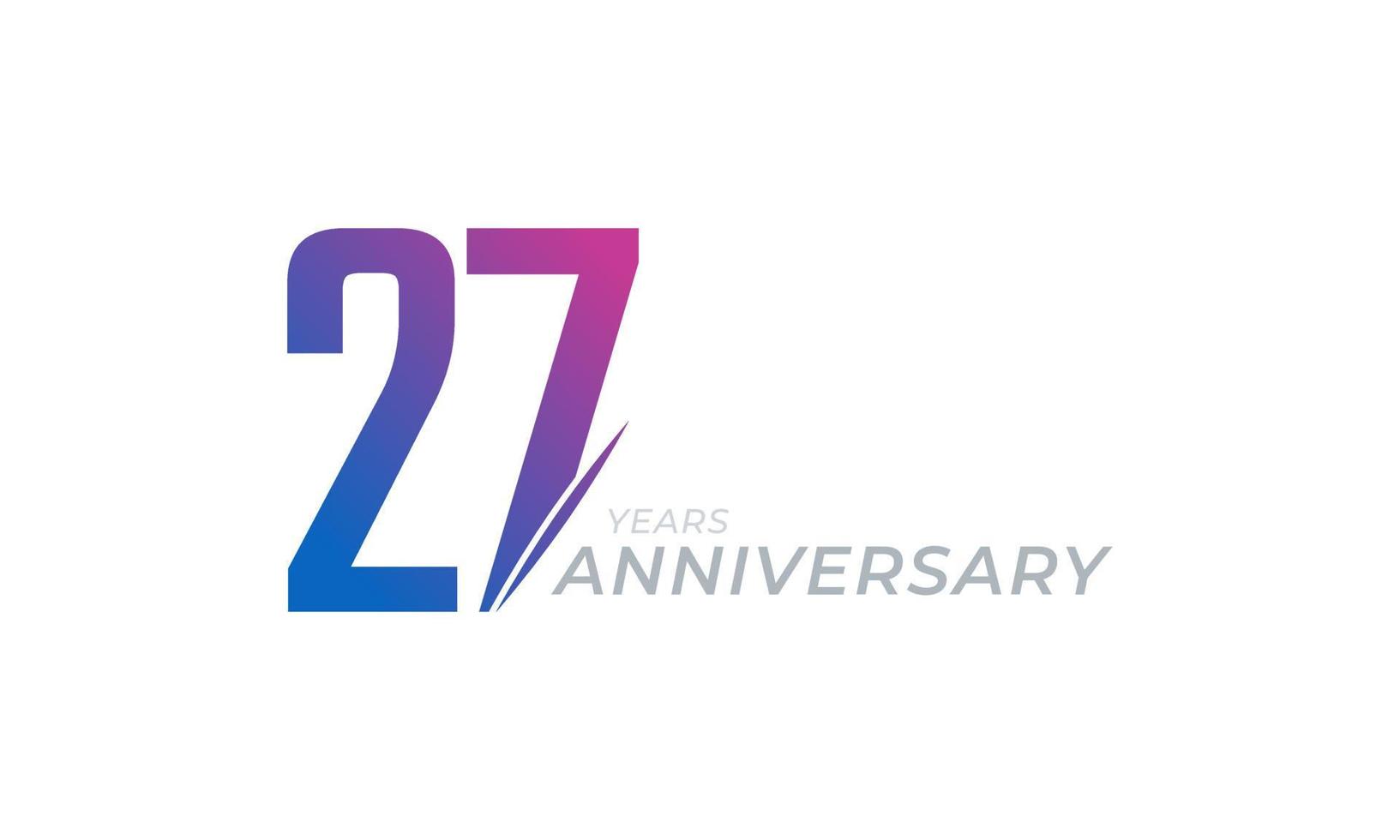 27 Year Anniversary Celebration Vector. Happy Anniversary Greeting ...