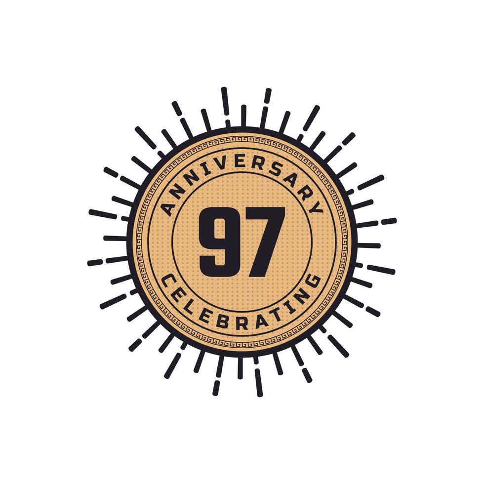 Vintage Retro 97 Year Anniversary Celebration With Firework Color vintage-retro-97-year-anniversary-celebration-with-firework-color