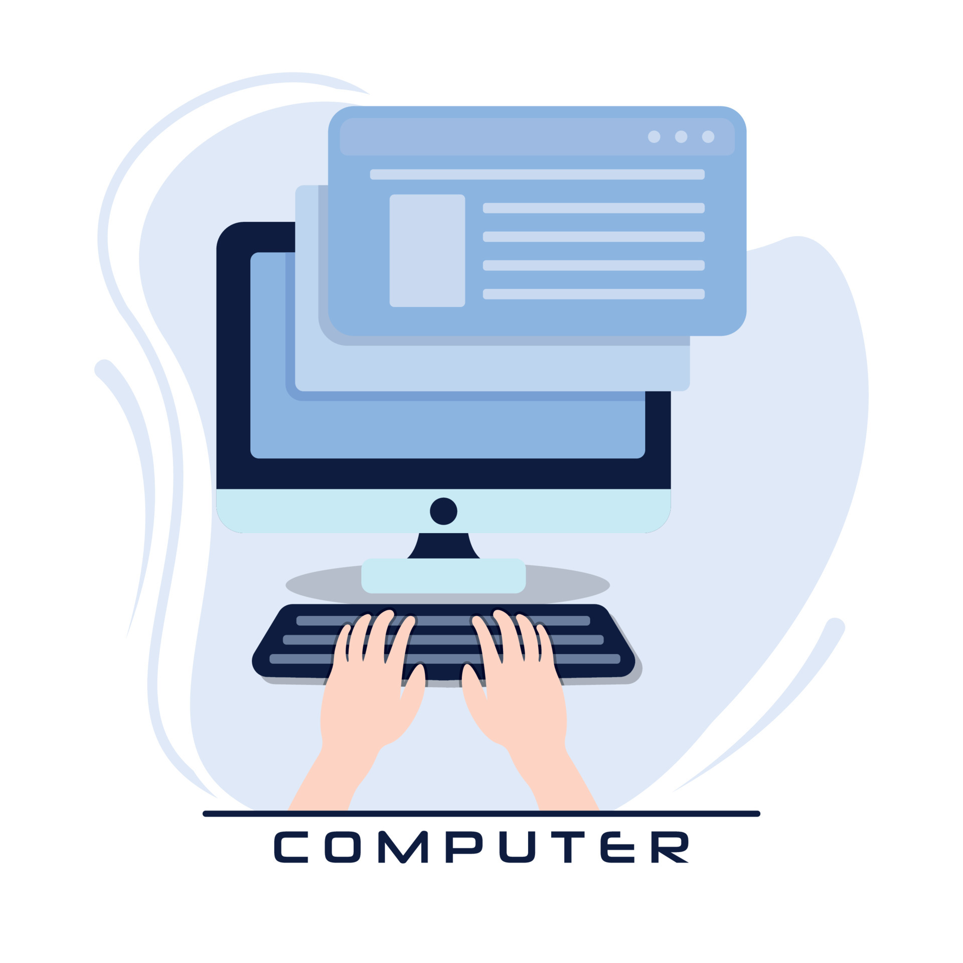 computer flat illustration design template 6281951 Vector Art at Vecteezy