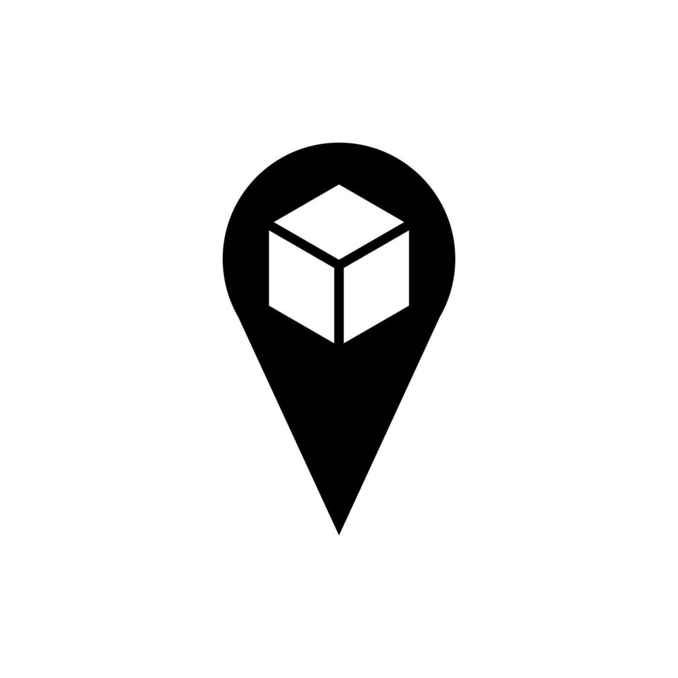 box pointer with pin logo icon 6295150 Vector Art at Vecteezy