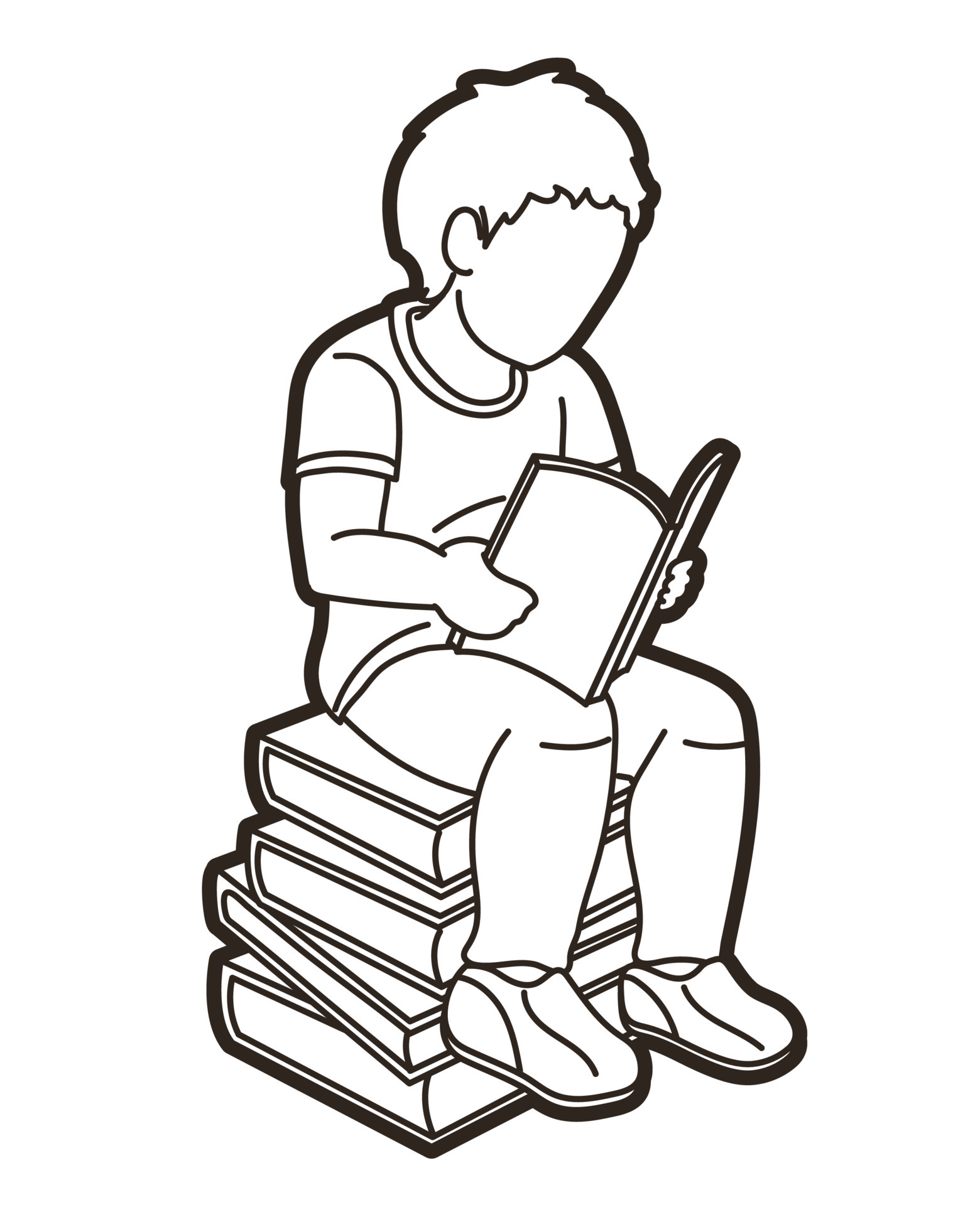 Outline Children Reading A Book 6297501 Vector Art At Vecteezy Outline Children Reading A Book 6297501 Vector Art At Vecteezy