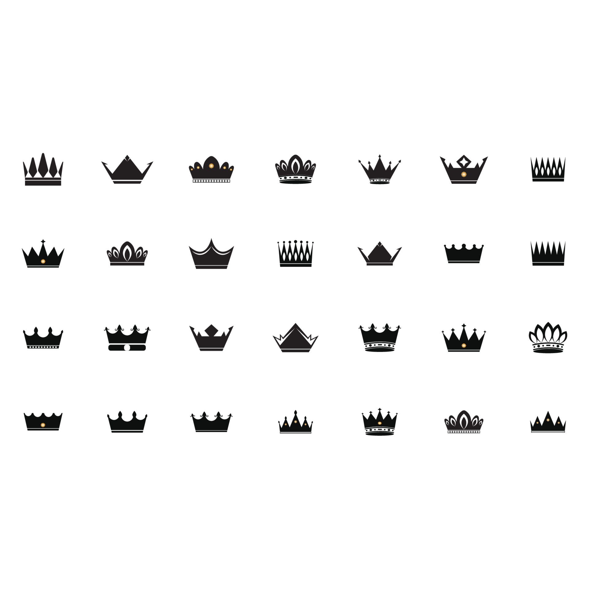 Set Of Crown Icons Collection Of Crown Awards For Winners Champions Set Of Crown Icons Collection Of Crown Awards For Winners Champions
