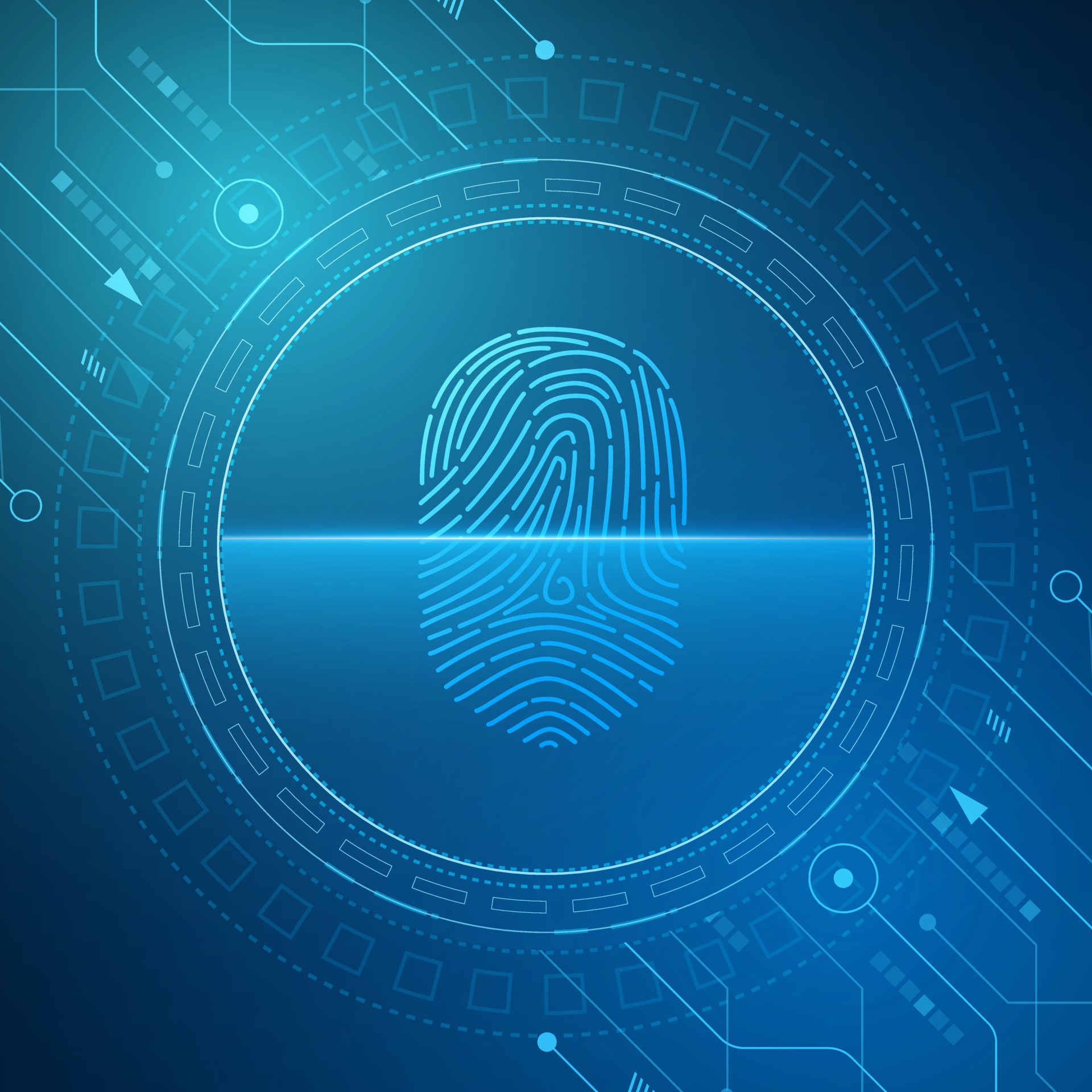Scan Fingerprint Cyber Security And Password Control Through
