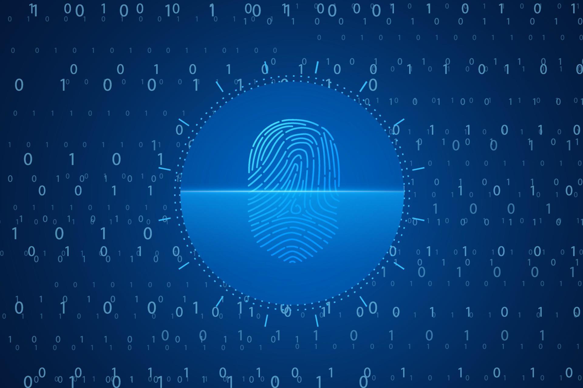 Scan Fingerprint Cyber Security And Password Control Through