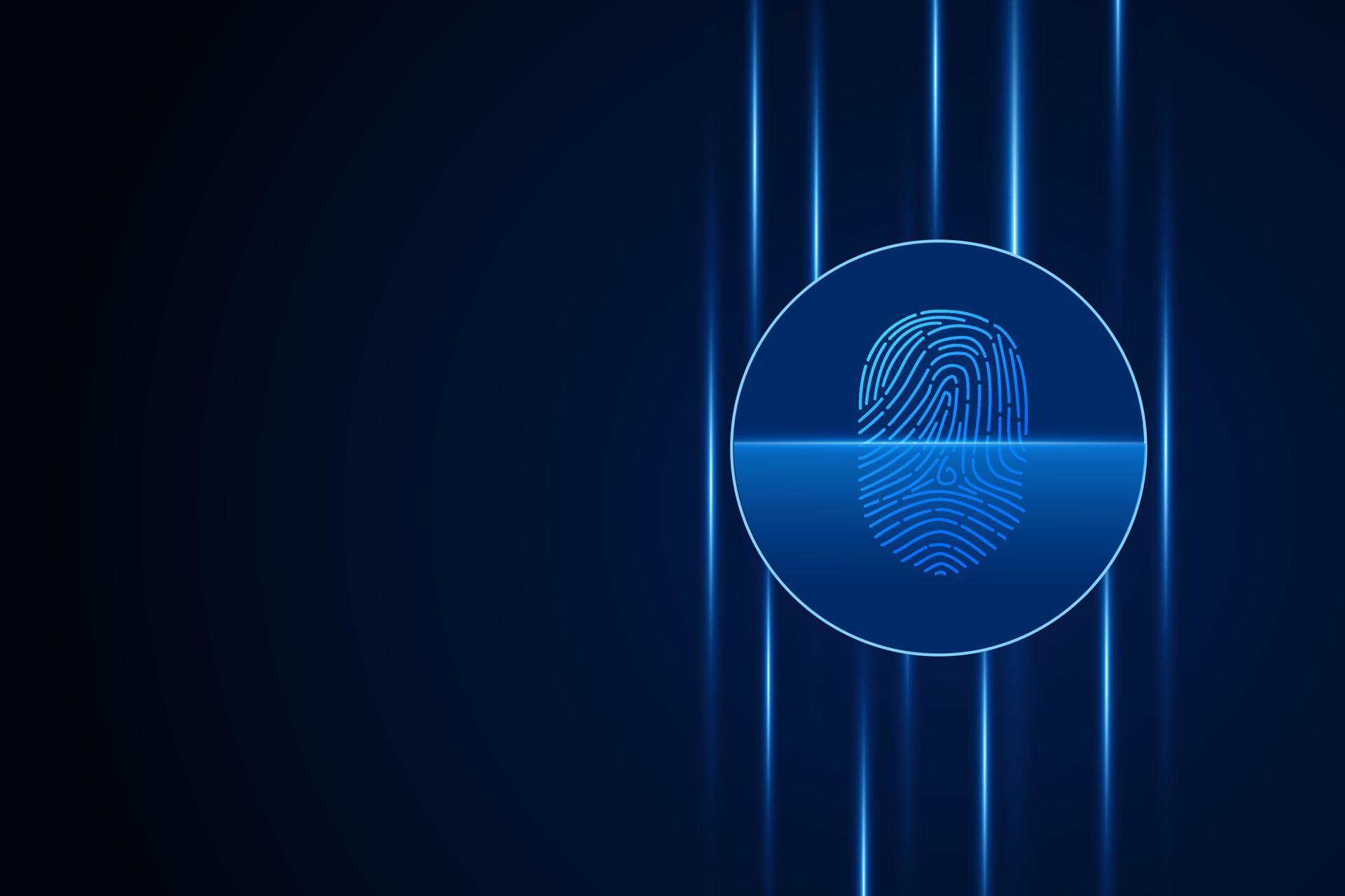 Scan Fingerprint Cyber Security And Password Control Through