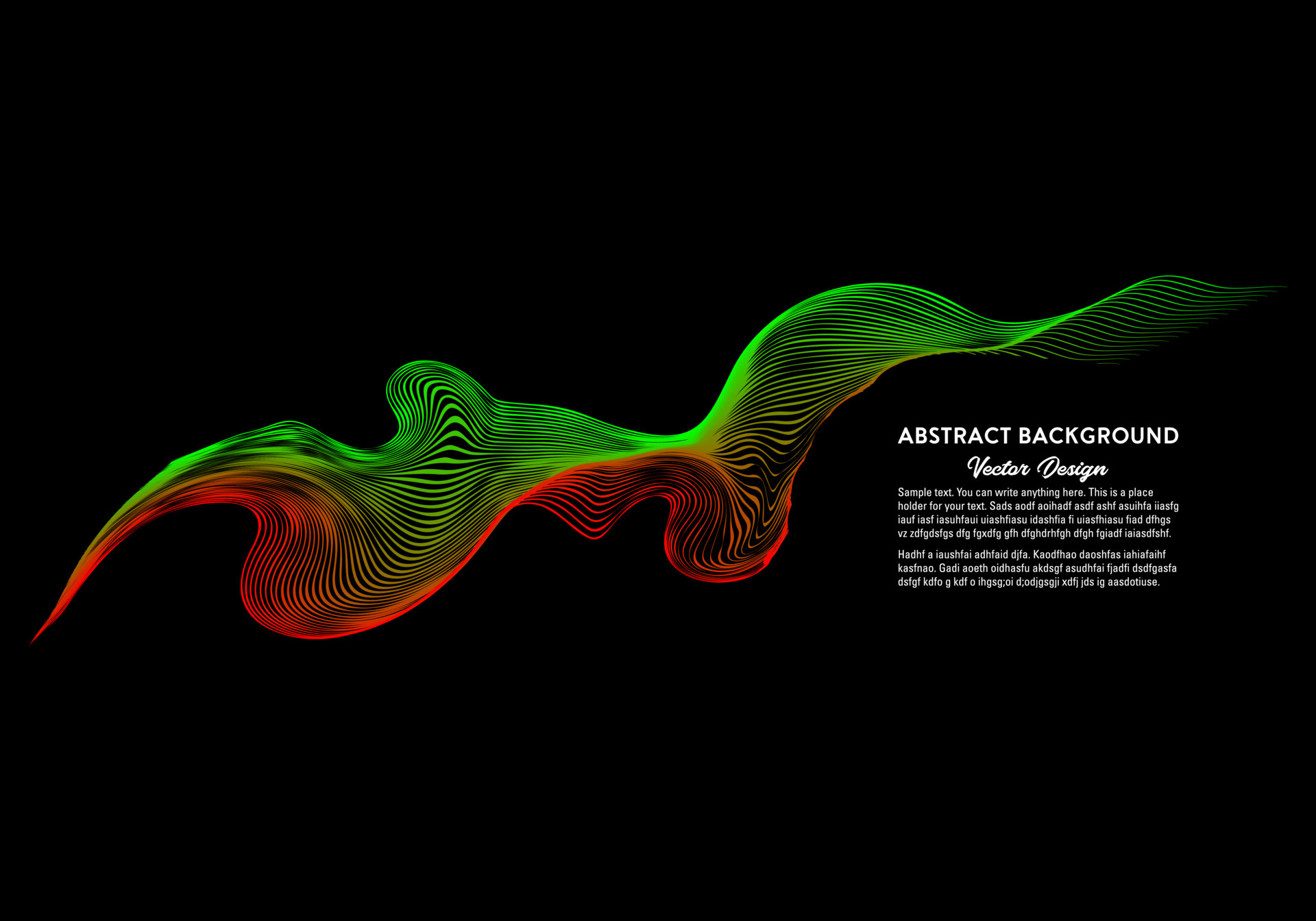 Abstract flowing wavy lines colorful dynamic wave. Vector illustration ...