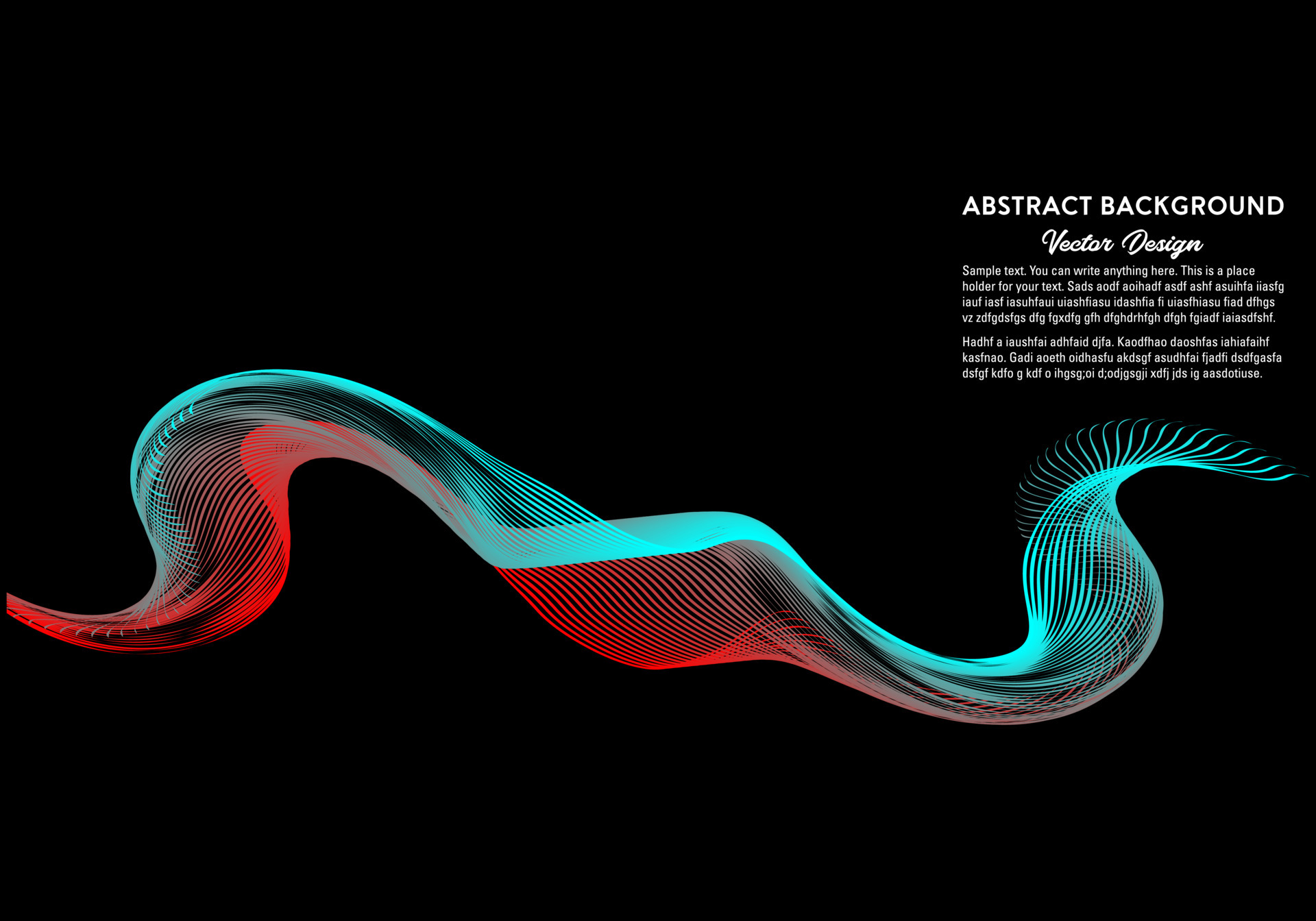 Abstract Dynamic Waves Lines Flowing On Dark Background Vector