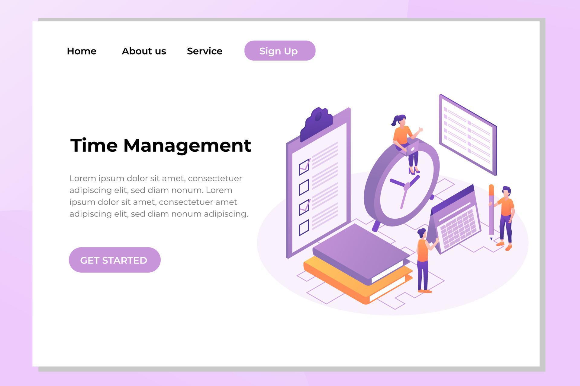 Unique Modern flat design concept of Time Management for website and ...