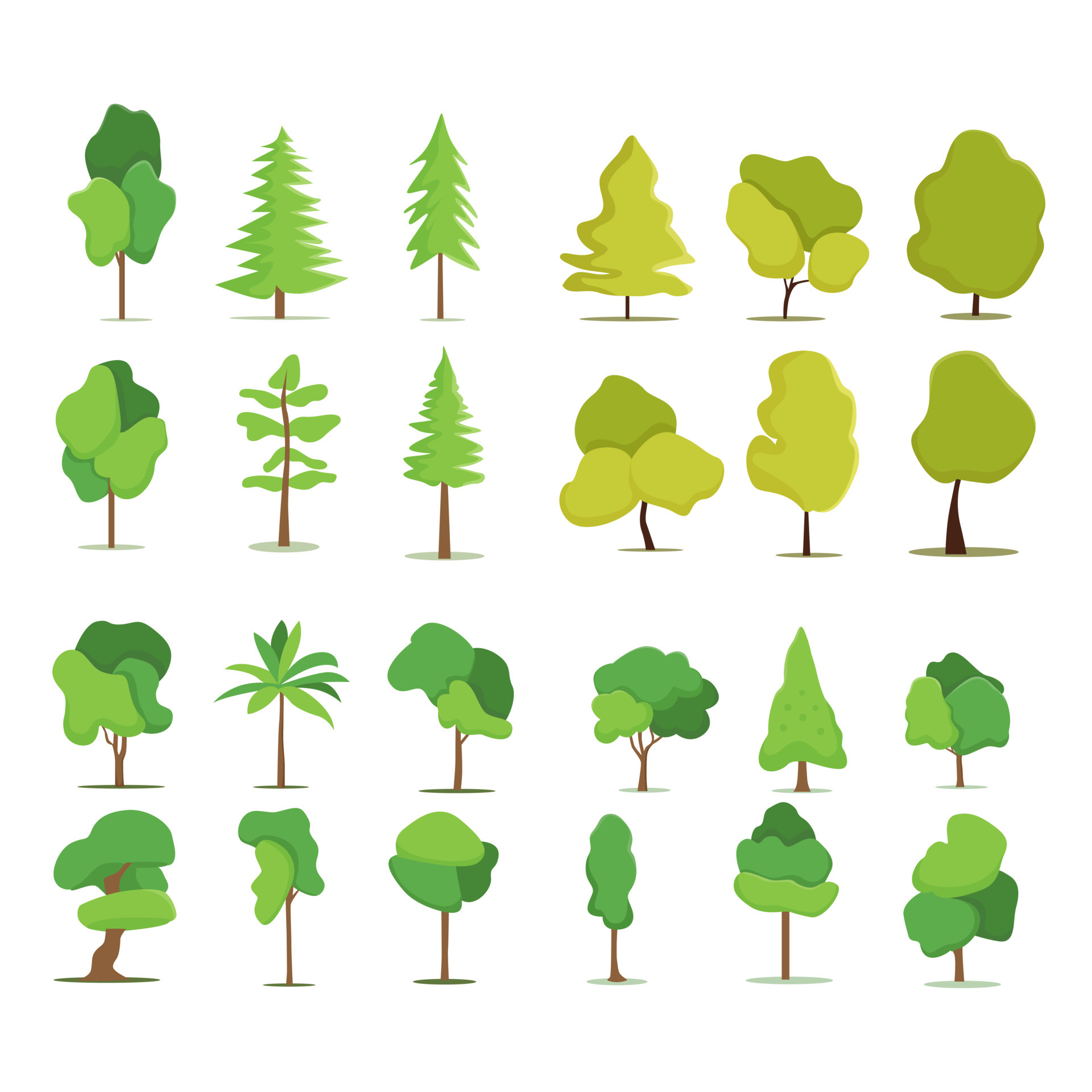 Collection of trees illustrations. Can be used to illustrate any nature ...