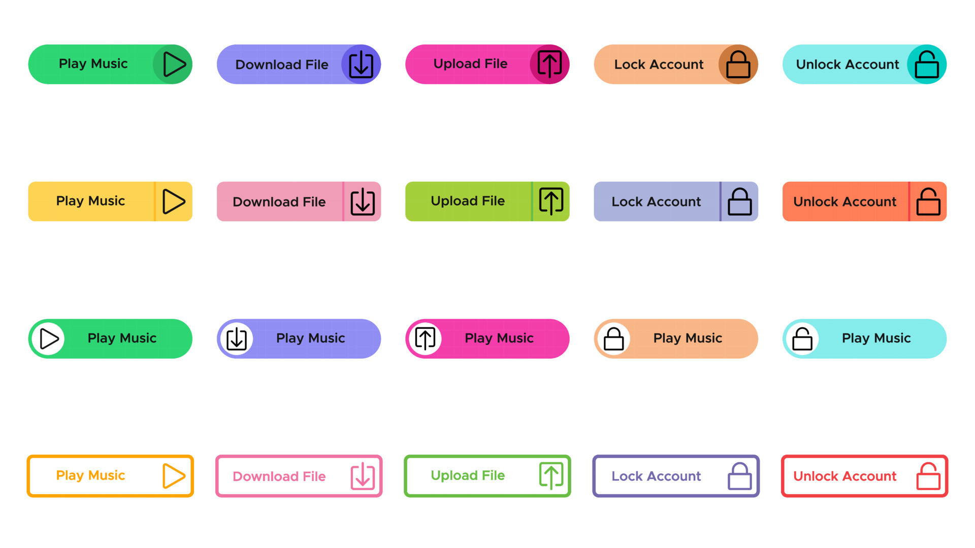 The Vector Collection of Web Buttons for Some Needs. Suitable for UI ...