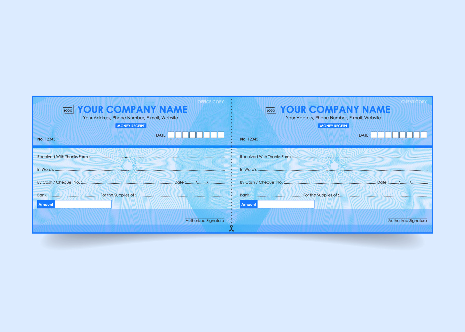 Money receipt template invoice cheque design with security line ... Money receipt template invoice cheque design with security line ...