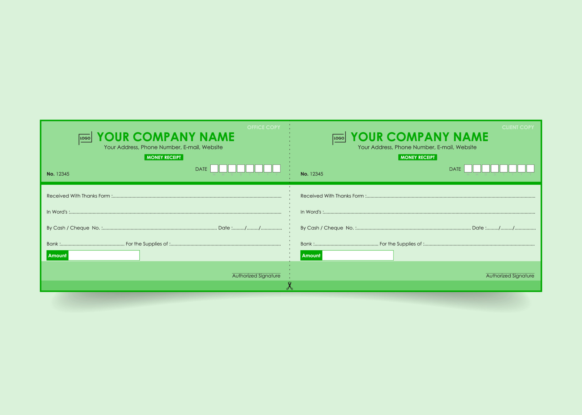 Money receipt template invoice cheque design with security line ... Money receipt template invoice cheque design with security line ...