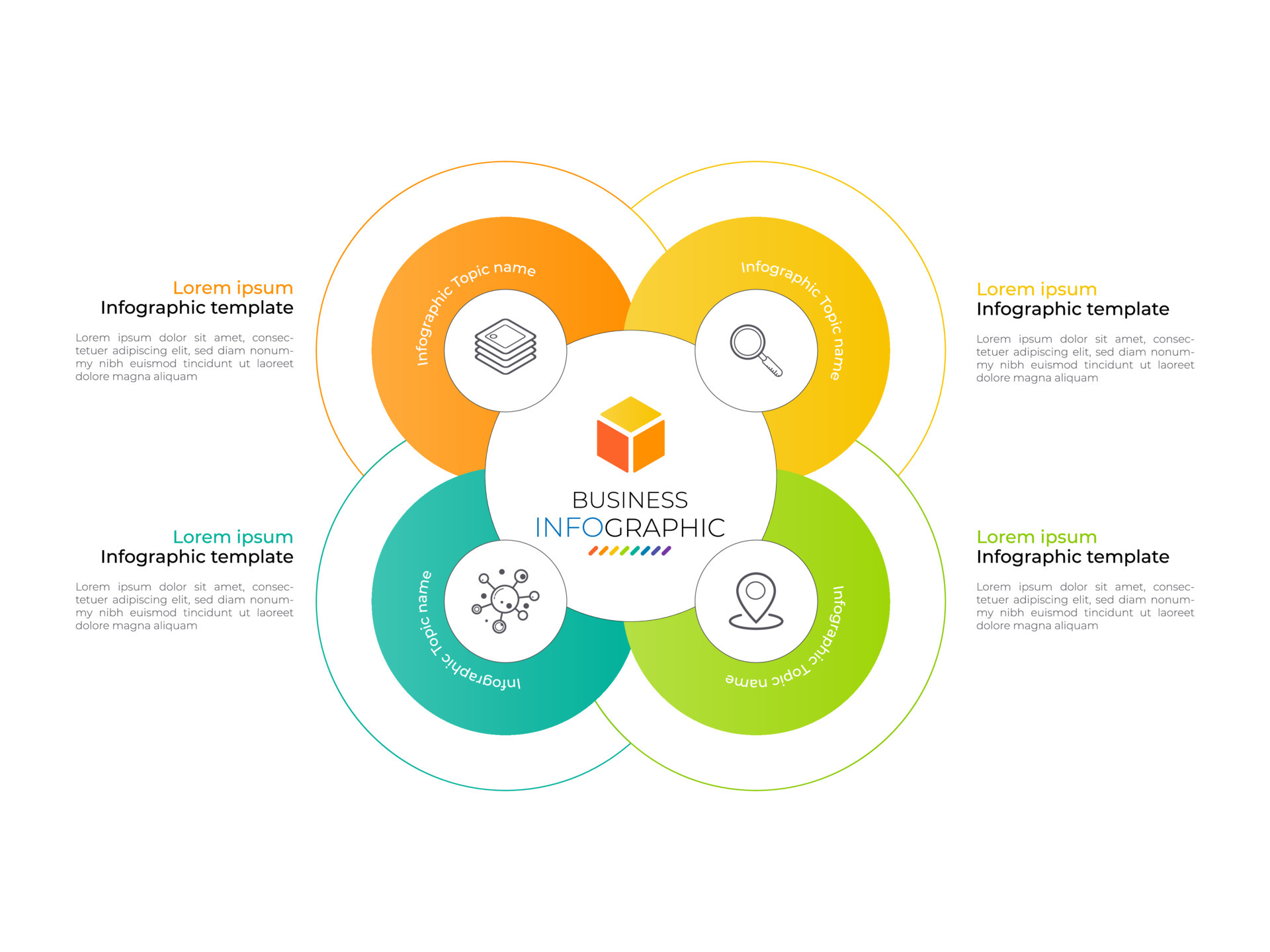 Infographic Circle Element Template Can Be Used For Workflow Layout Diagram Number Options