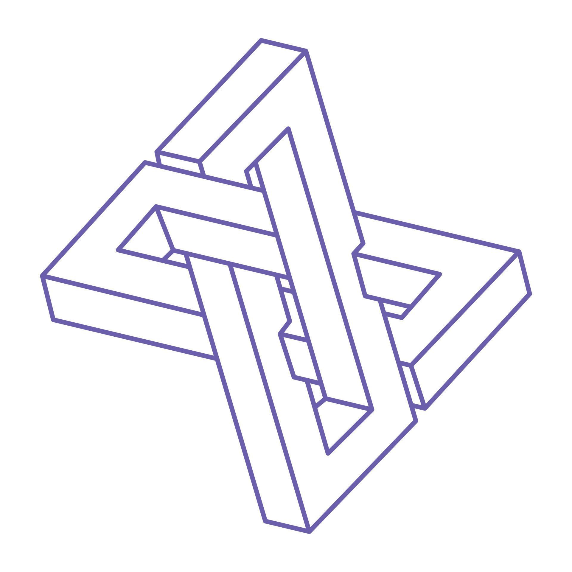 Impossible shapes. Sacred geometry figure. Optical illusion. Abstract eternal geometric object ...