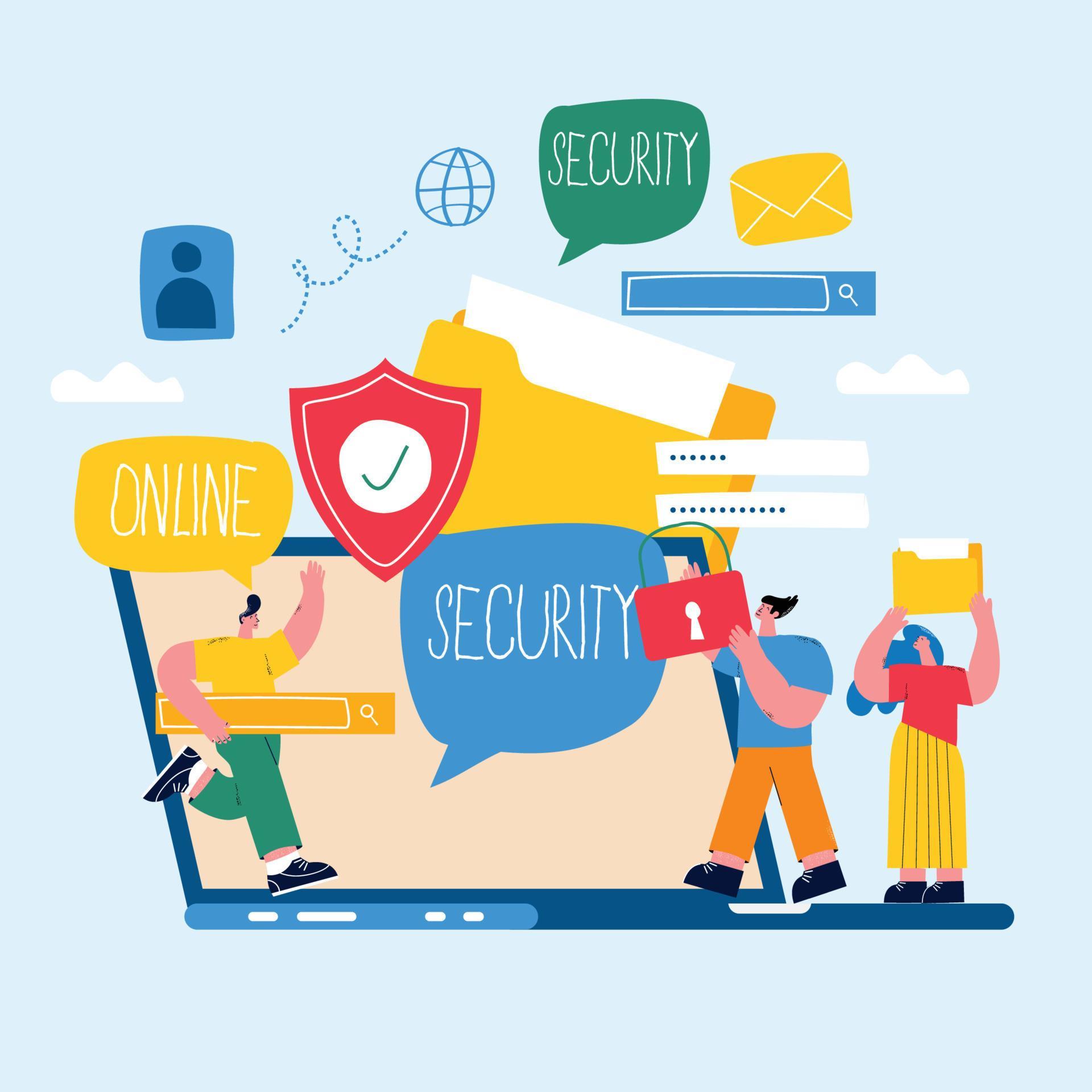 Online Security Data Protection Internet Security Secure Internet Browsing Flat Vector