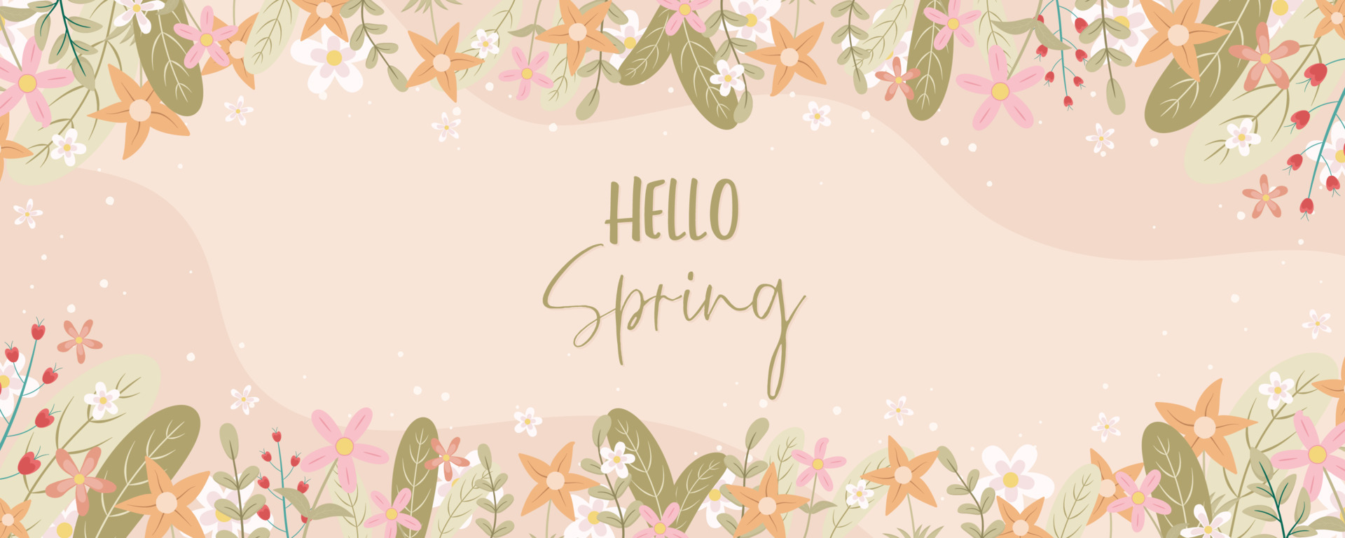 Beautiful hand drawn spring flower banner 6348387 Vector Art at Vecteezy