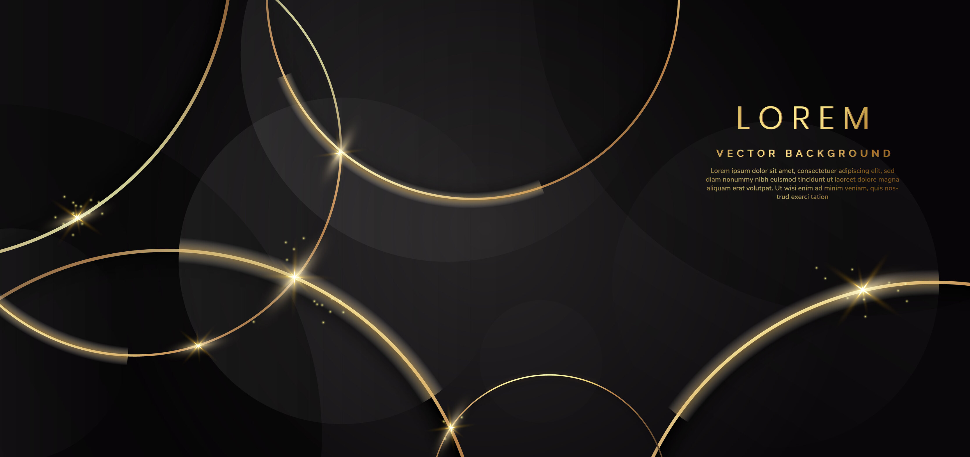 Abstract gold circles lines overlapping on black background. 6348488 ... Abstract gold circles lines overlapping on black background. 6348488 ...