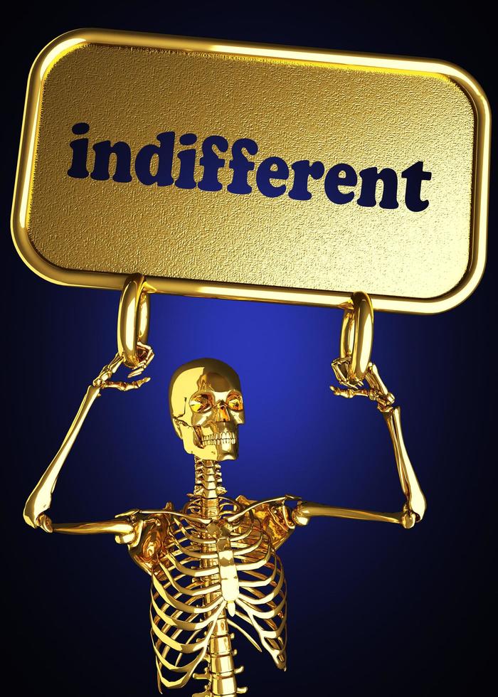 indifferent word and golden skeleton 6357539 Stock Photo at Vecteezy