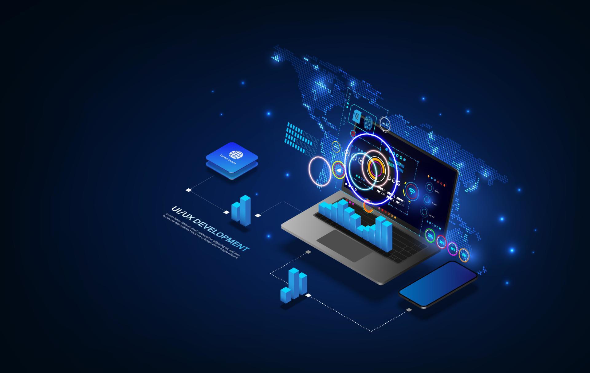 Web development and coding. Cross platform development website. Adaptive layout internet page or ...