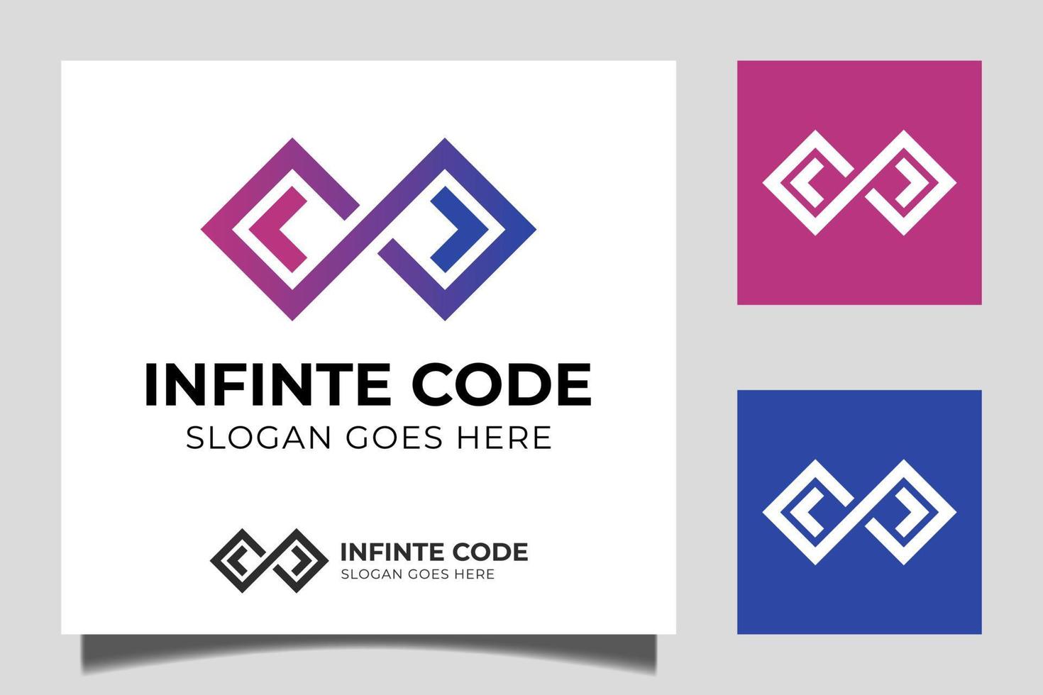 infinity Code logo template gradient design icon vector for coding and ...