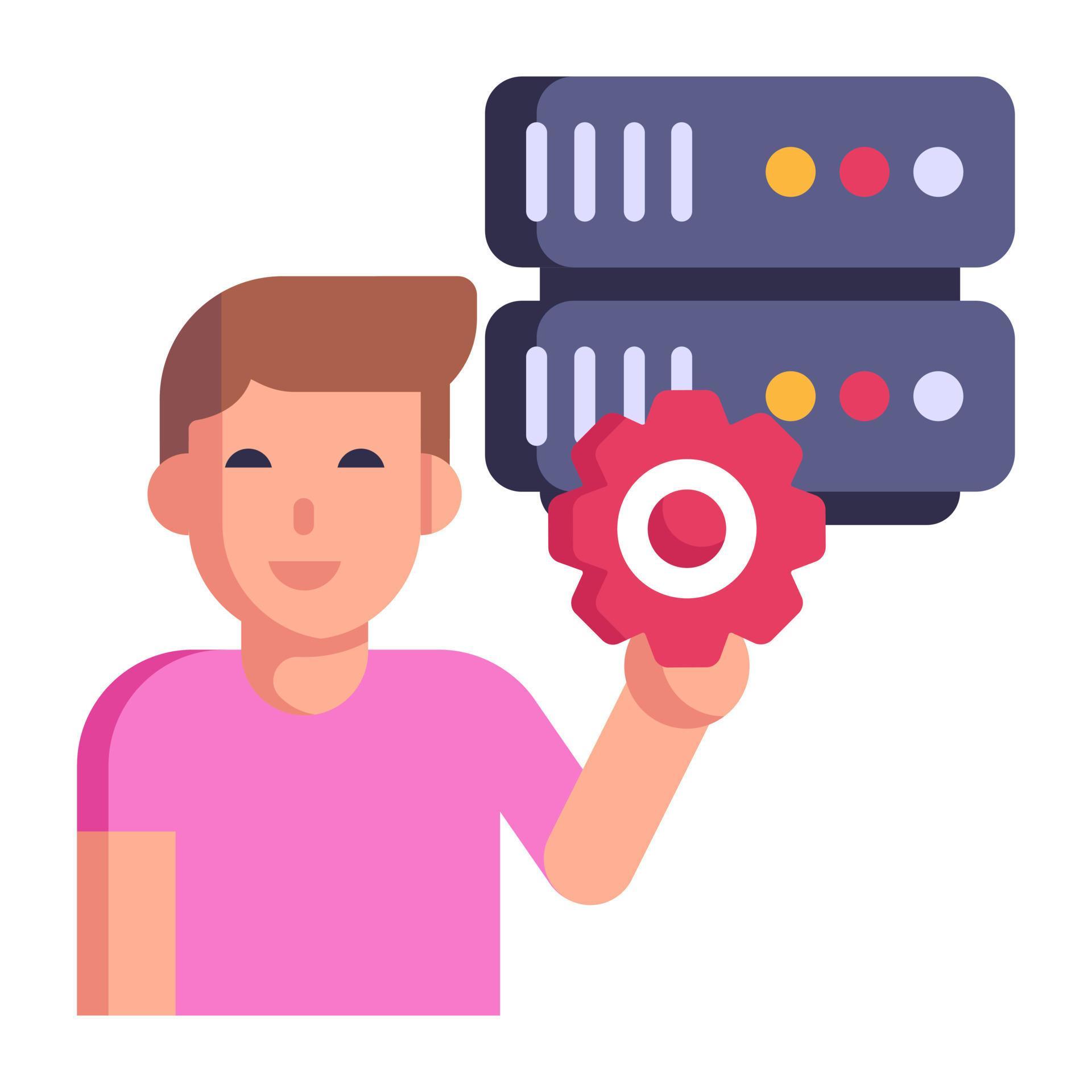 Flat icon of database setting is up for premium use 6368140 Vector Art ...