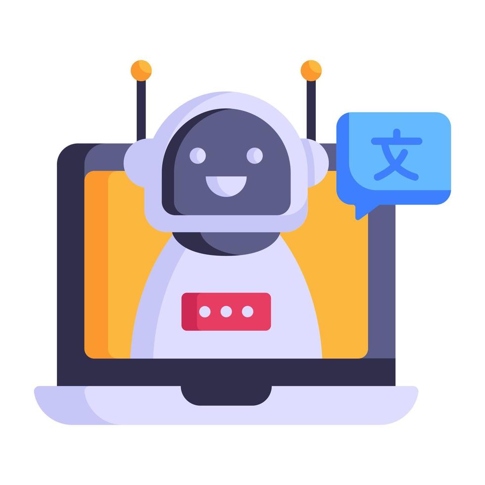 Machine translation flat icon, linguistics 6375078 Vector Art at Vecteezy