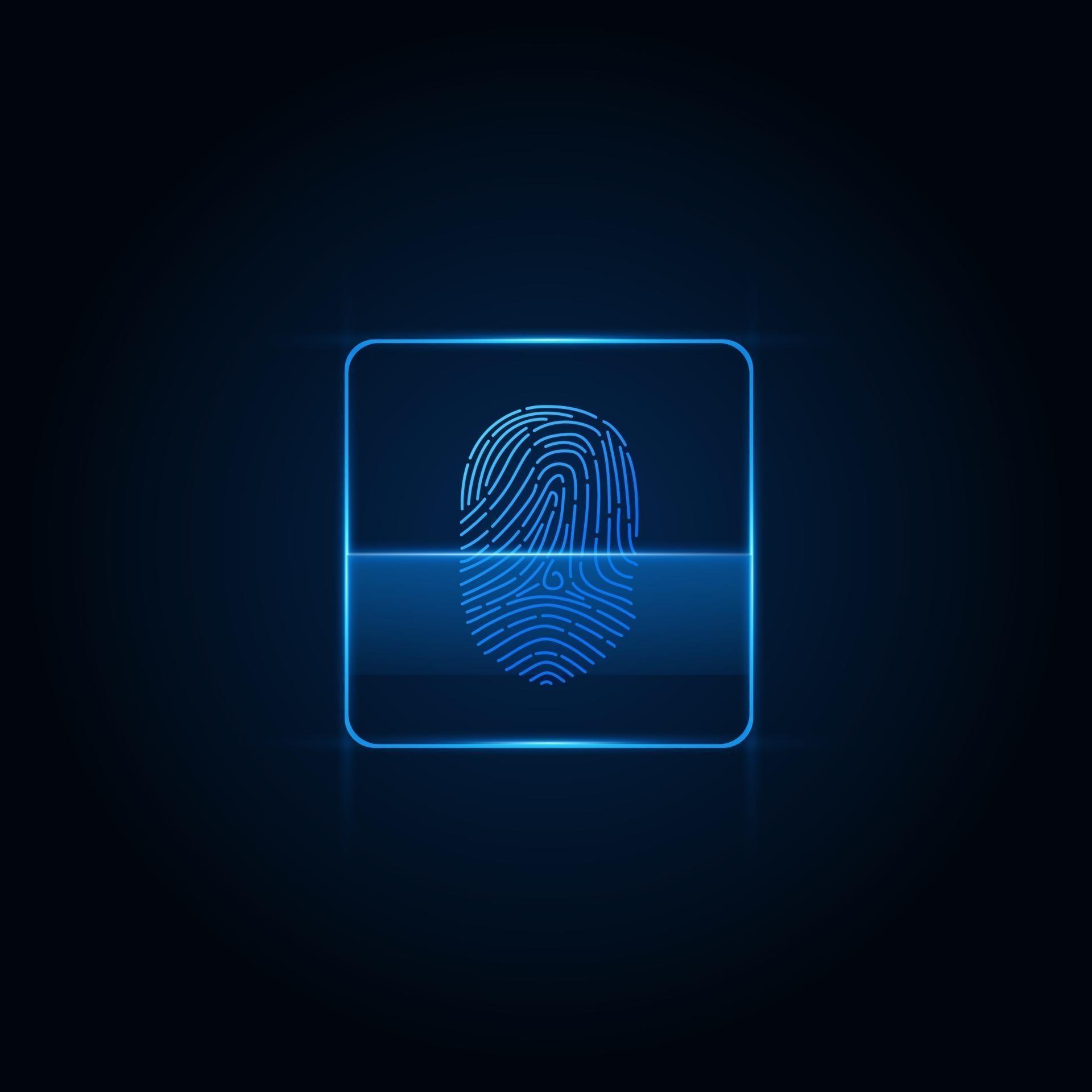 Scan Fingerprint Cyber Security And Password Control Through