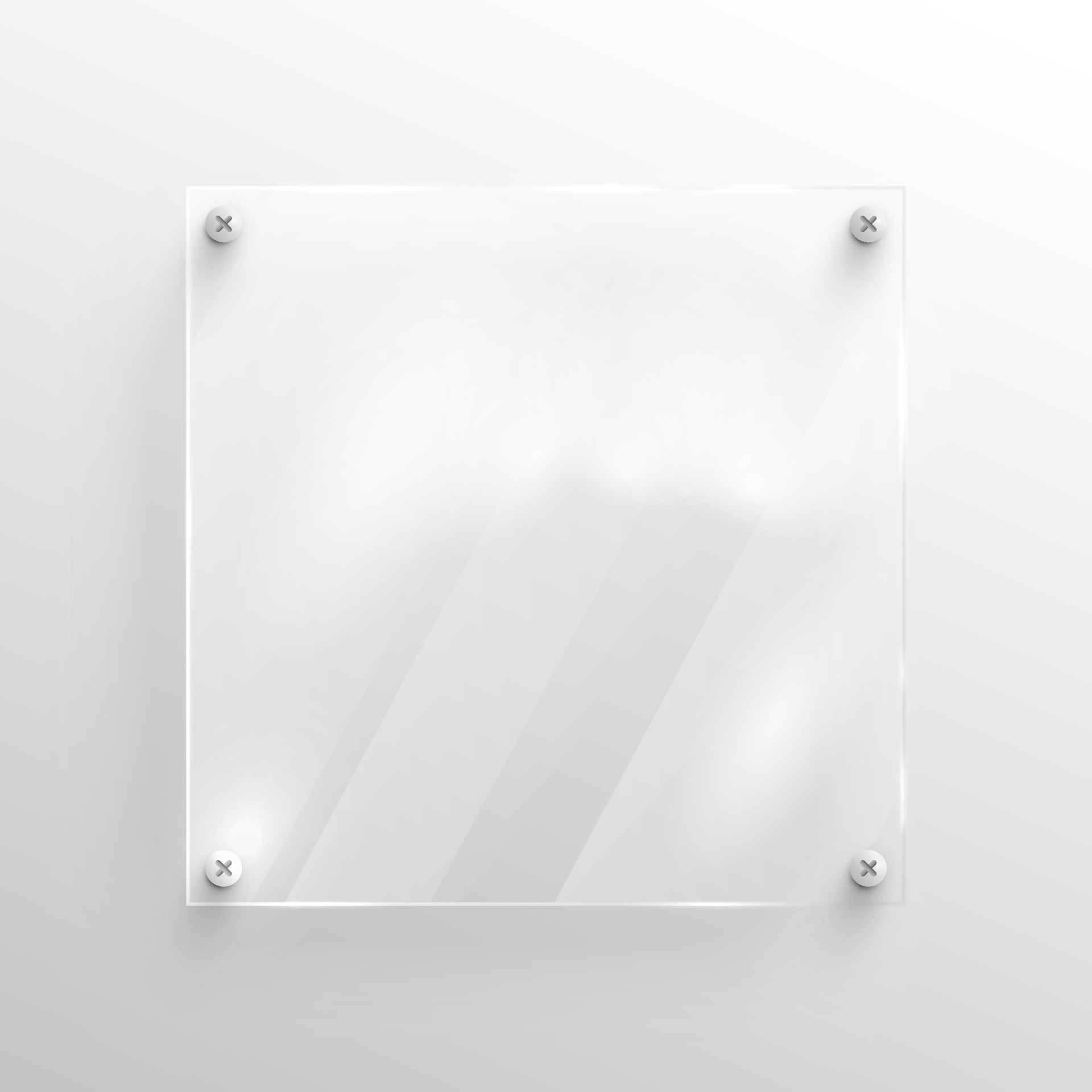 Vector Illustration Realistic Glass Plate Acrylic Plaque Template Background For Your Design