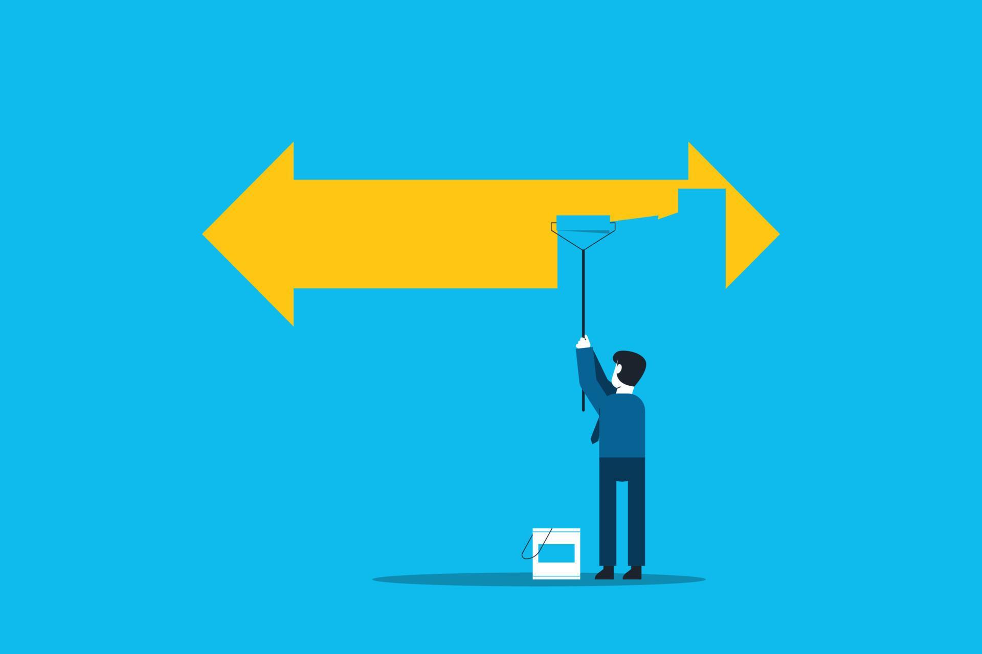 Businessman Takes A Different Path Progress To Other Choice Or Journey businessman-takes-a-different-path-progress-to-other-choice-or-journey