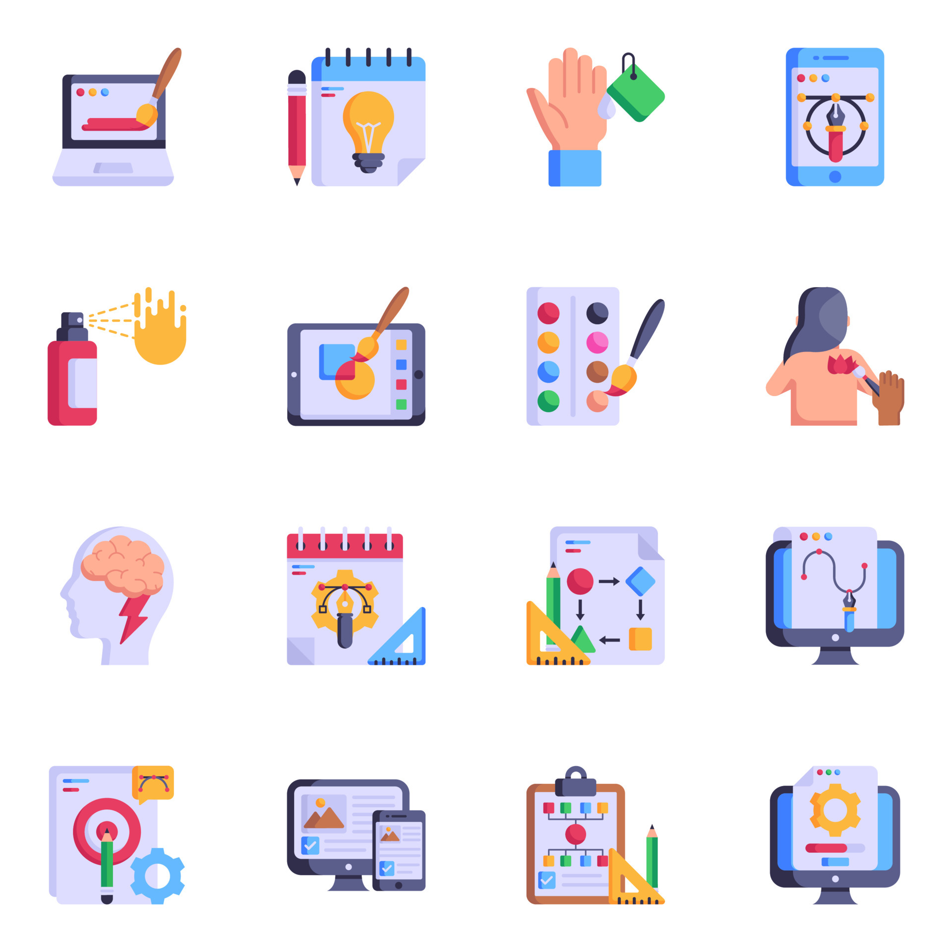 Pack of Digital Designing Flat Icons 6402562 Vector Art at Vecteezy