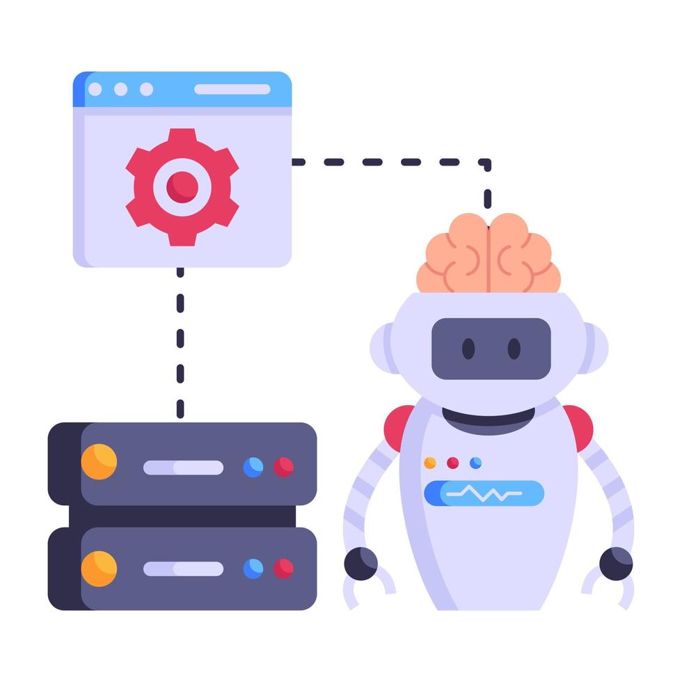 A well-designed flat icon of robot 6403666 Vector Art at Vecteezy