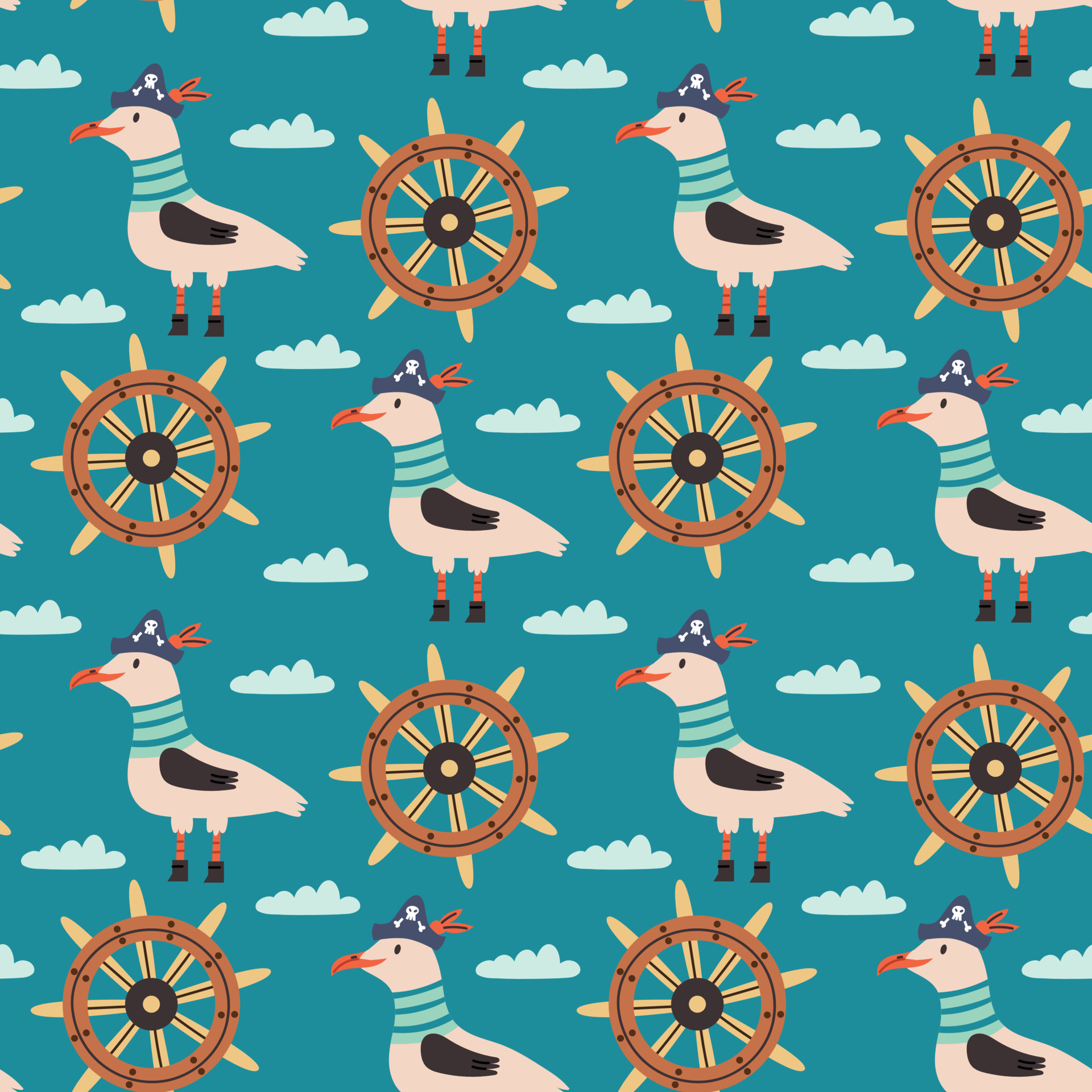 Seamless pattern pirate seagull 6405543 Vector Art at Vecteezy Seamless pattern pirate seagull 6405543 Vector Art at Vecteezy