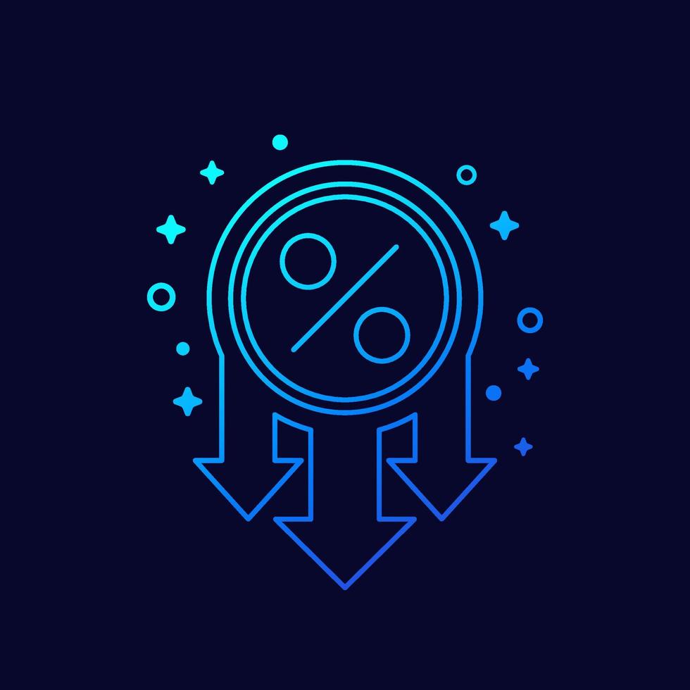 profit decrease or falling rates line icon 6406160 Vector Art at Vecteezy
