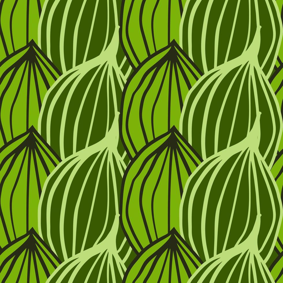 Exotic Outline Leaves Seamless Pattern Abstract Floral Background