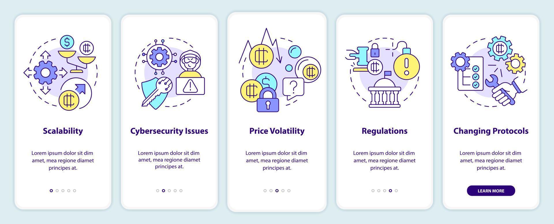 Cryptocurrency Drawbacks Onboarding Mobile App Screen Scalability