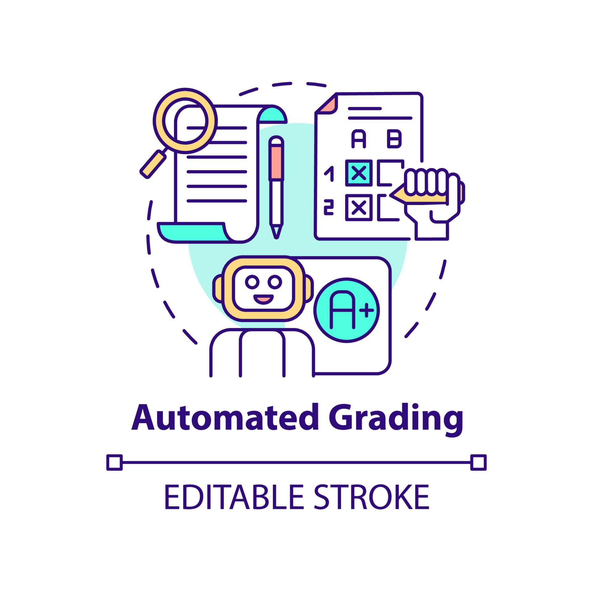 Automated grading concept icon. Evaluating student process. Education ...