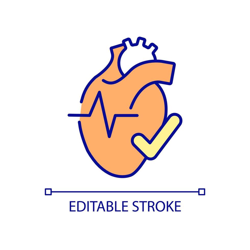 Heart checkup RGB color icon. Cardiac examination. Regular medical ... Heart checkup RGB color icon. Cardiac examination. Regular medical ...
