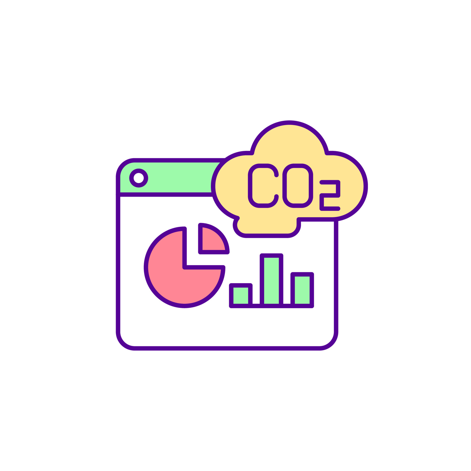 Carbon emissions measurement RGB color icon. Reducing greenhouse gases ... Carbon emissions measurement RGB color icon. Reducing greenhouse gases ...