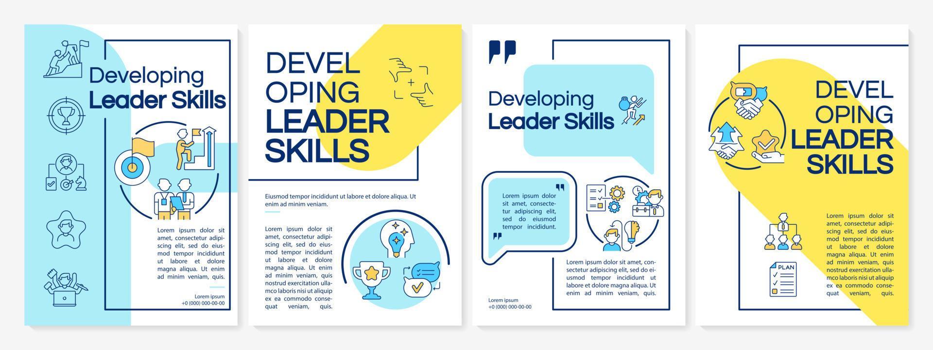 Lader skills brochure template. Professional growth. Flyer, booklet, leaflet print, cover design ...