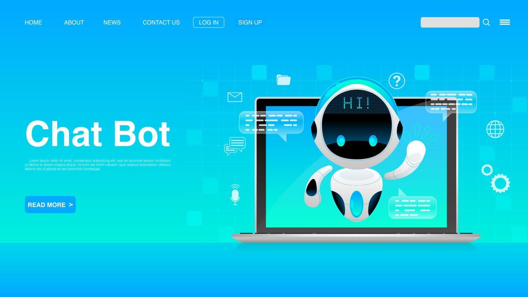 AI Chatbot Smart Digital Customer Service Application Concept. Vector ...