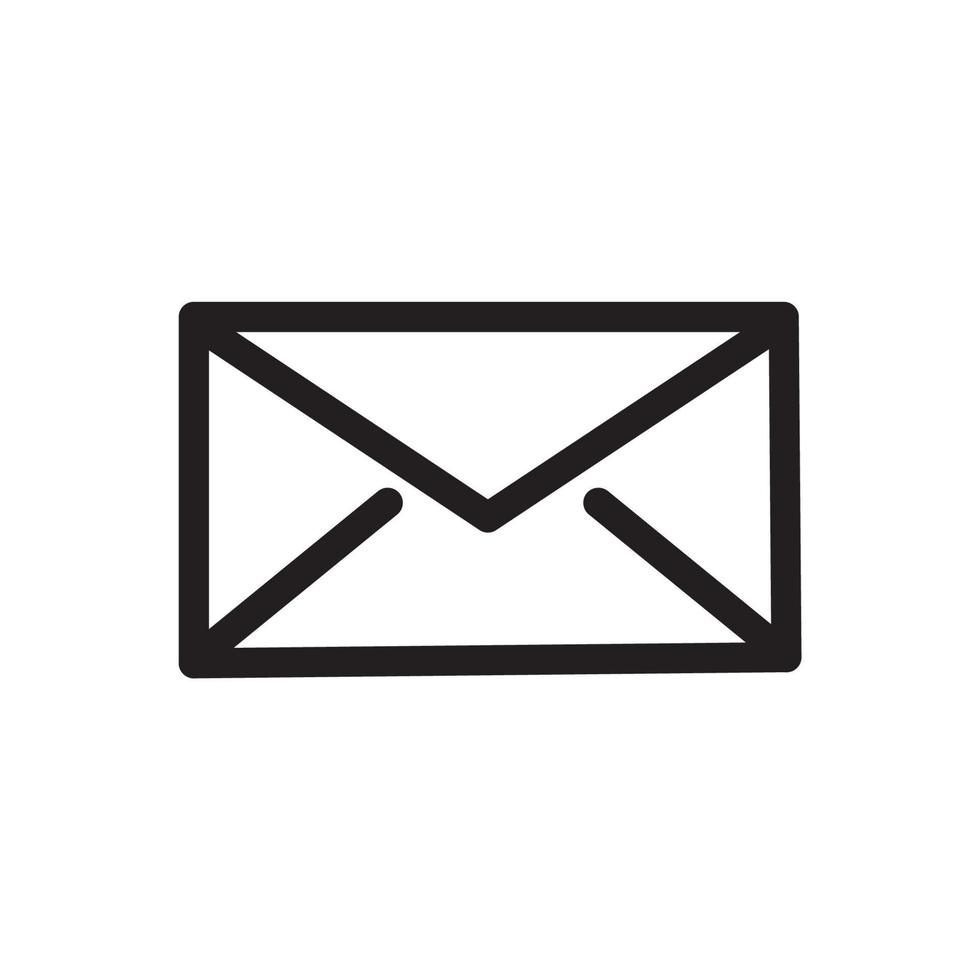 Outline email icon isolated on grey background. Open envelope pictogram ...