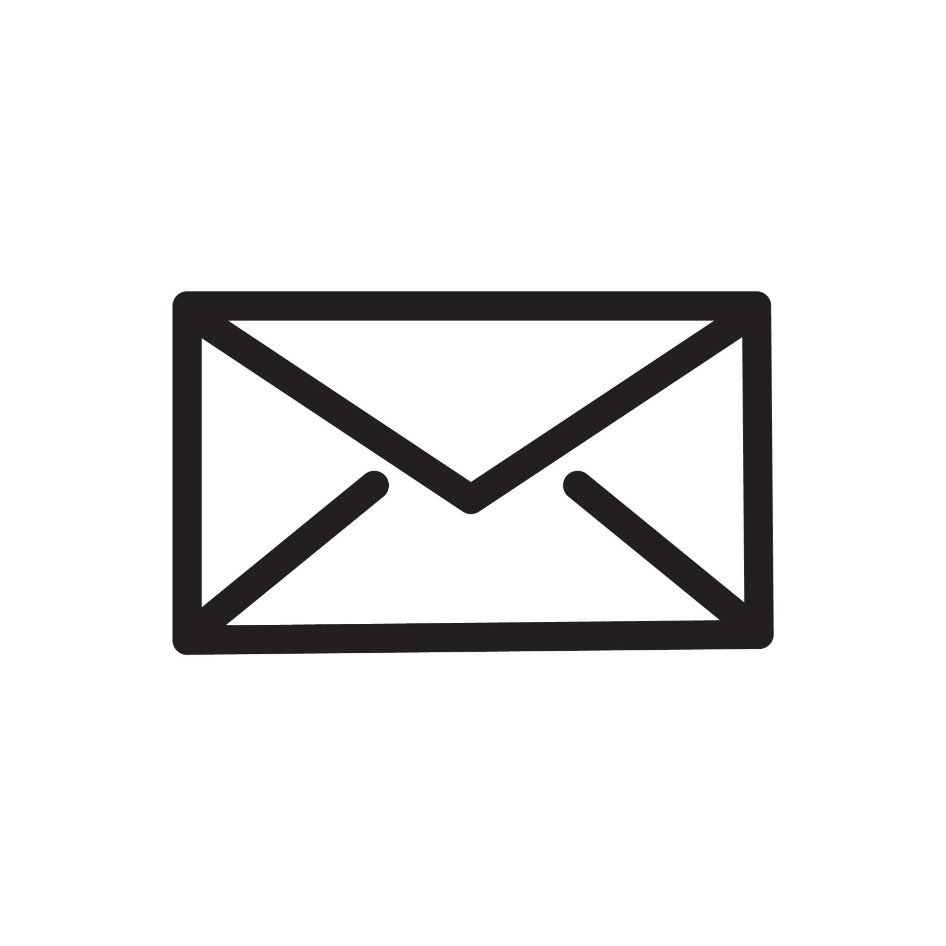 Outline Email Icon Isolated On Grey Background Open Envelope Pictogram