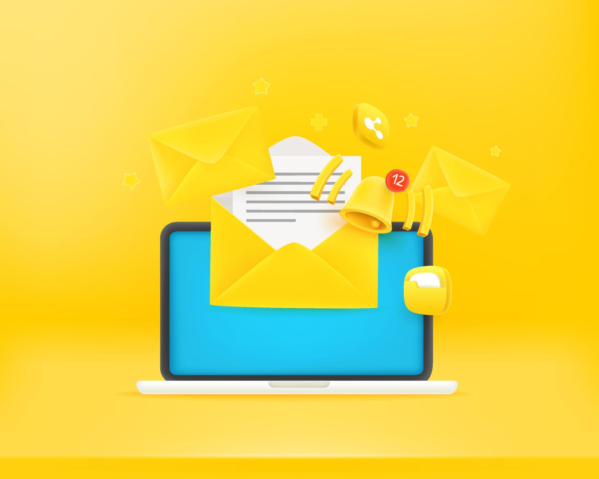 Sending and receiving messages via mail application on computer 6419317 ...