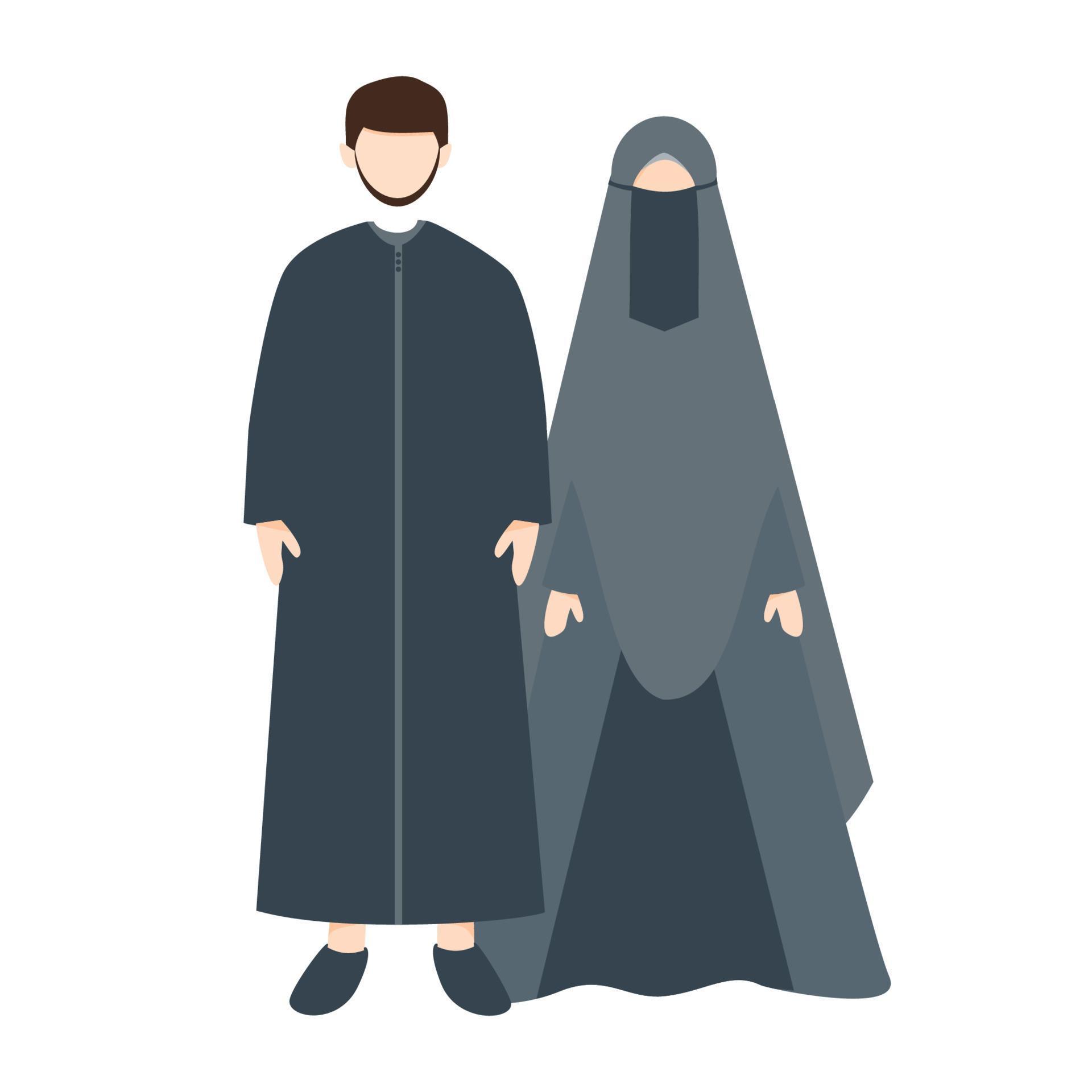 muslim couple illustration 6421591 Vector Art at Vecteezy