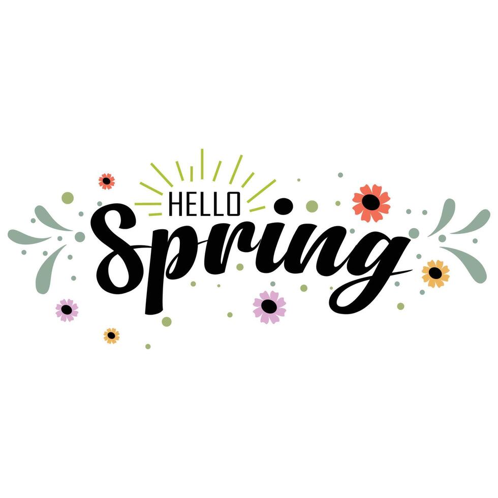 Spring Background with text handwriting. Hello spring. Hello SPRING ...
