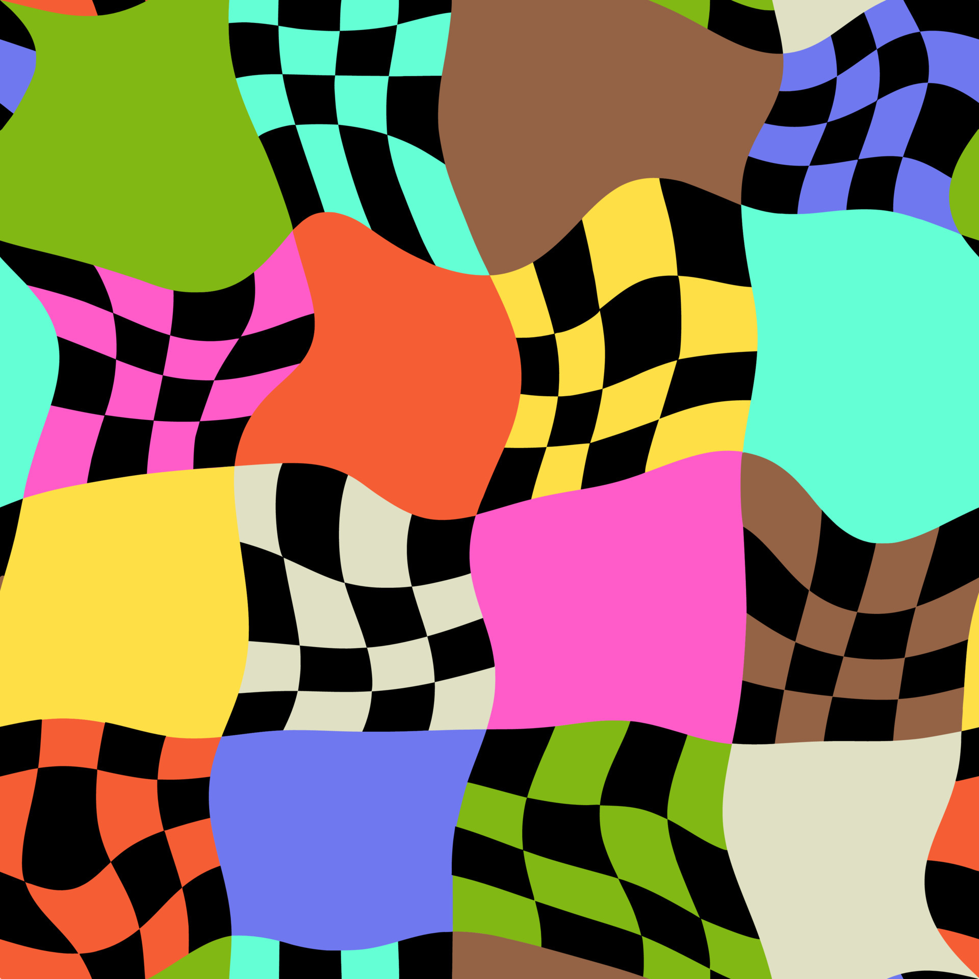 Mid Century Colorful Wonky Checker Pattern 6425048 Vector Art at Vecteezy