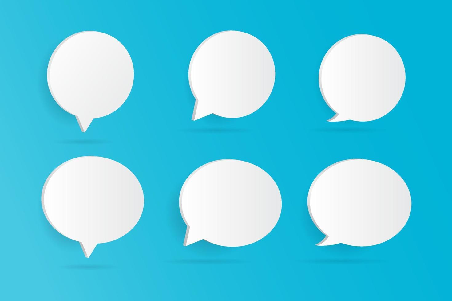 Set of 3D round speech bubble icons isolated on blue background 6429154 ...