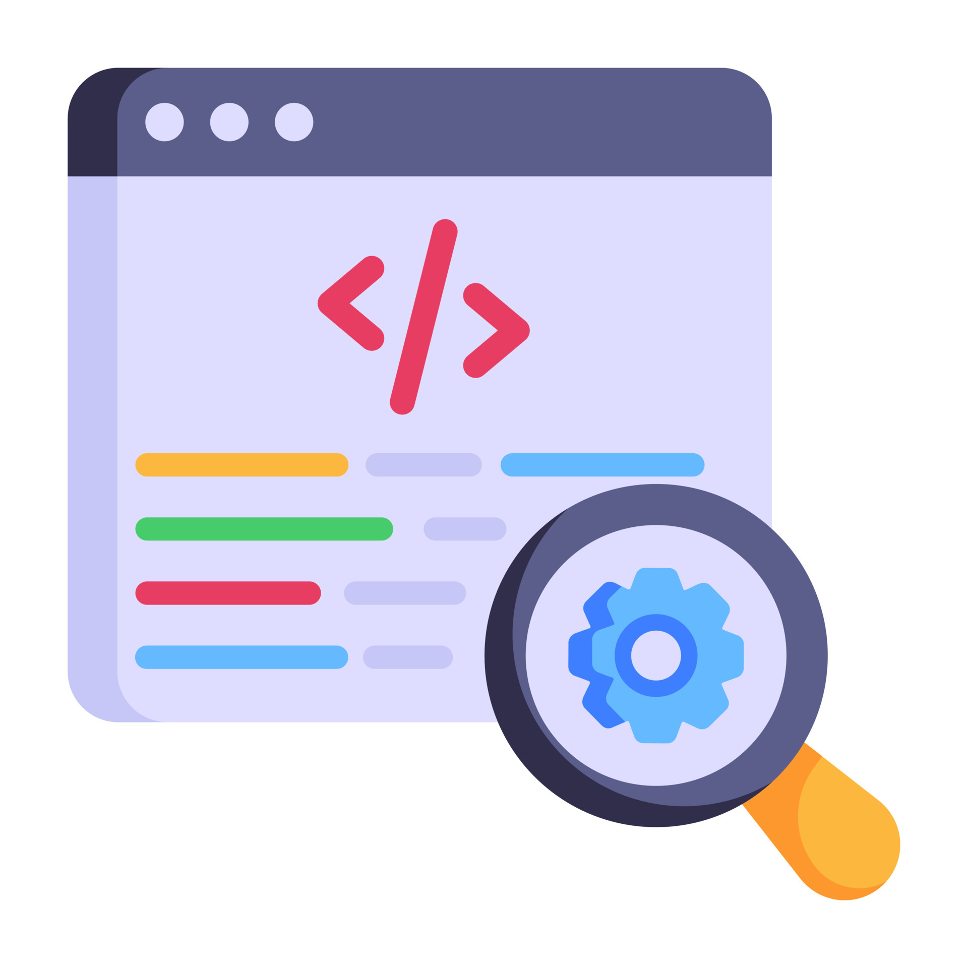 A coding document icon in flat style vector 6430532 Vector Art at Vecteezy