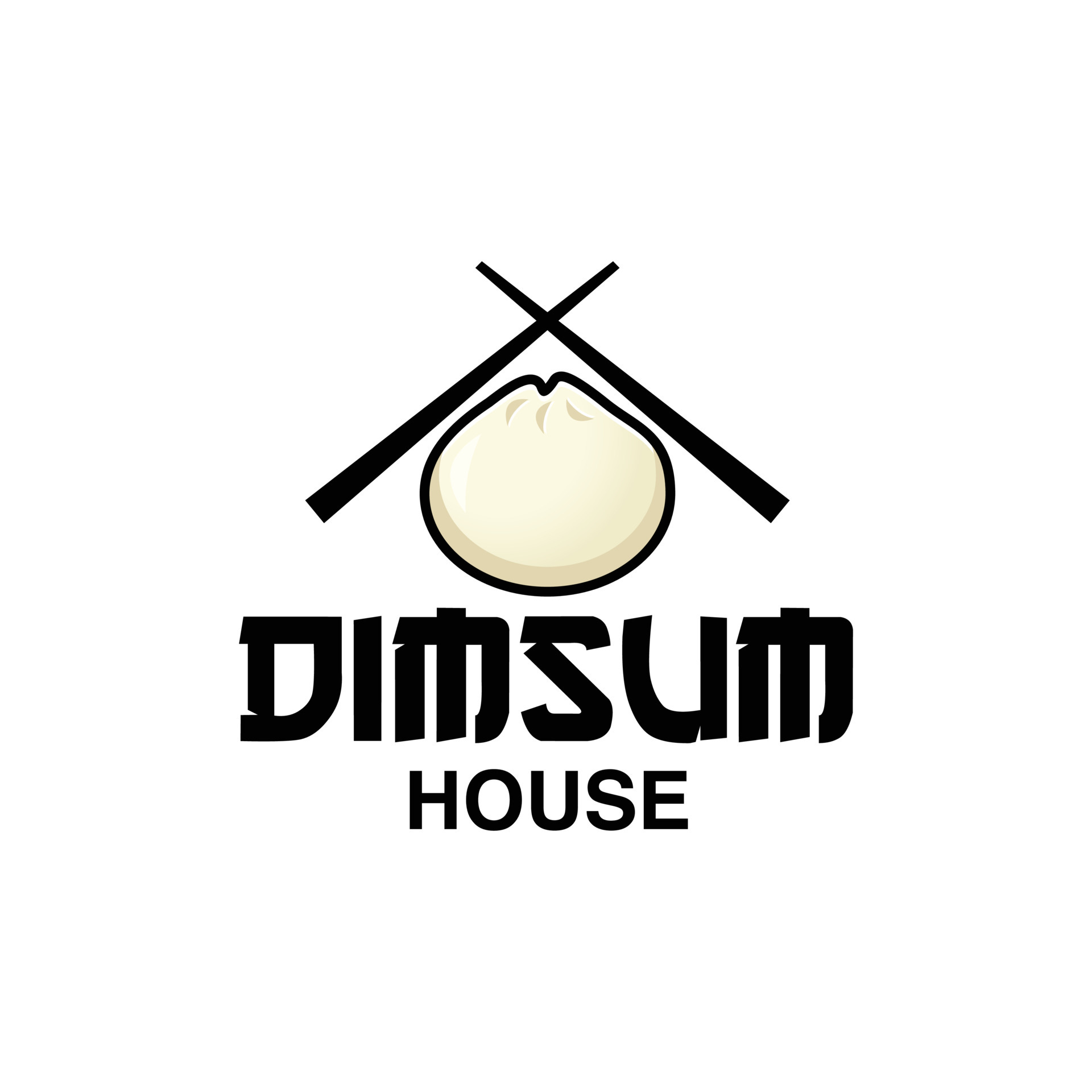 Dimsum Logo With Cute Mascot On White Background Stock Vector