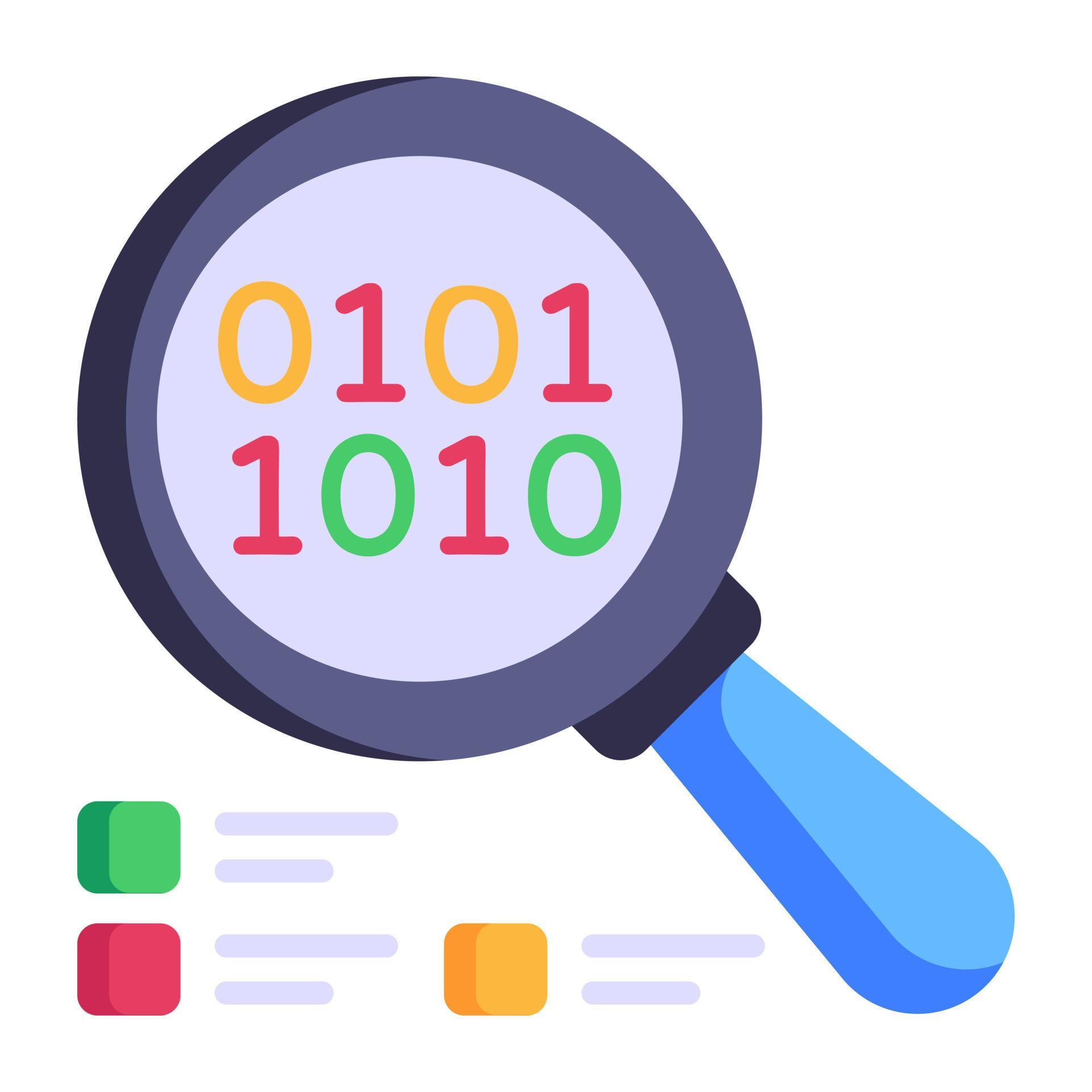 Trendy flat style icon of binary search 6431892 Vector Art at Vecteezy